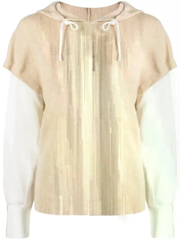 Max & Moi Cashmere-silk Drawstring Hoodie - Neutrals