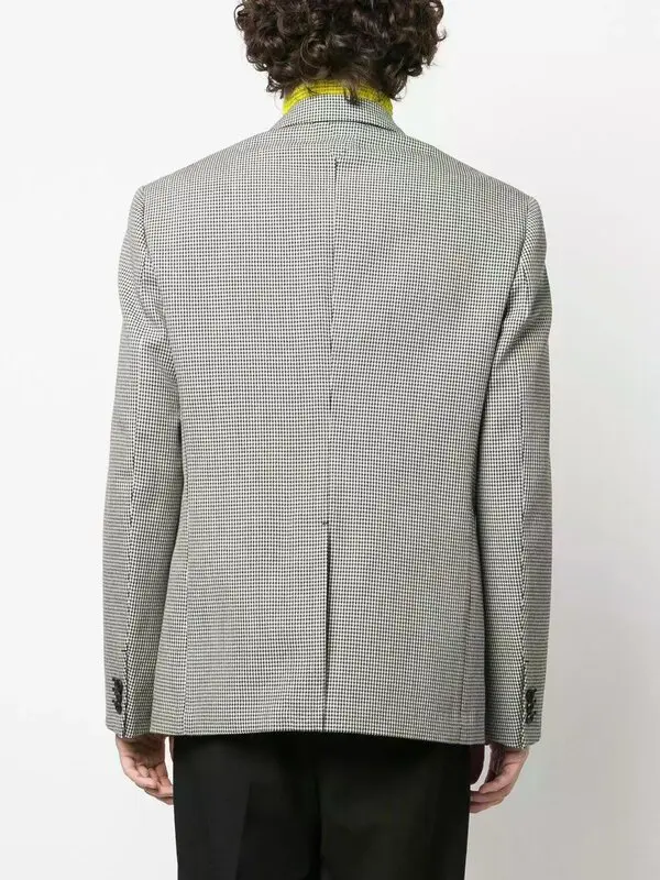 Versace Logo Embroidery Houndstooth Blazer