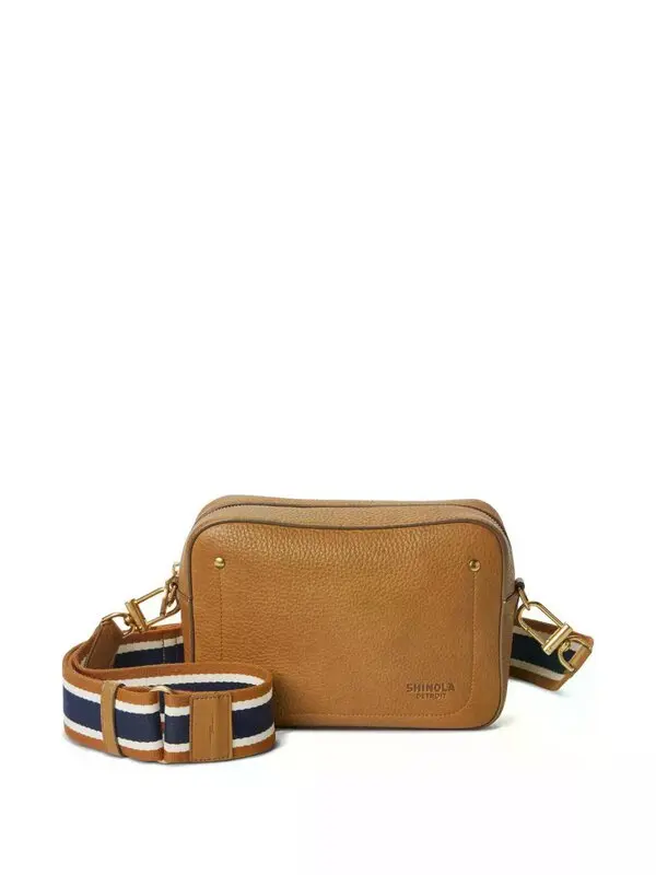Shinola Grained-leather Crossbody Bag - Brown