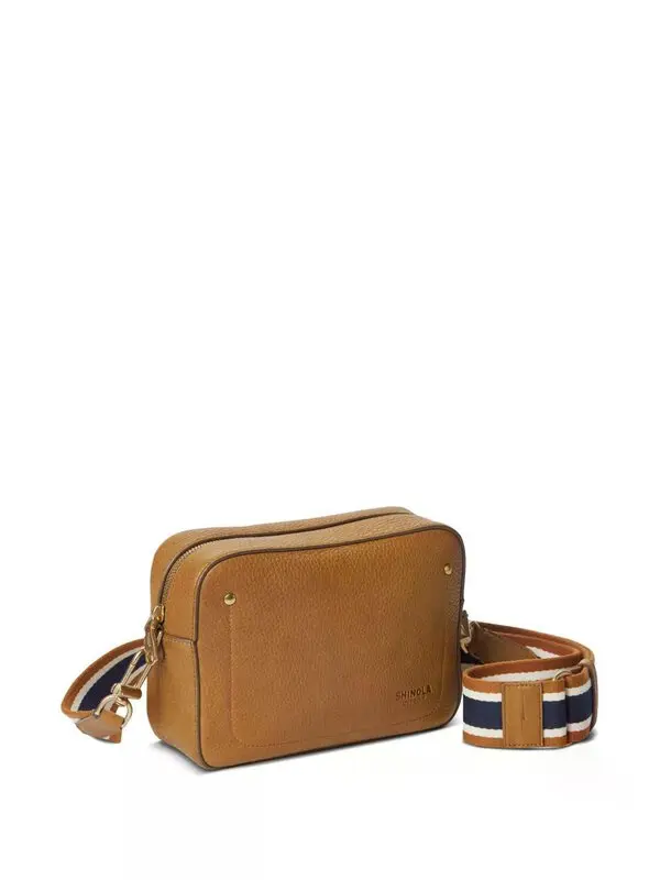 Shinola Grained-leather Crossbody Bag - Brown