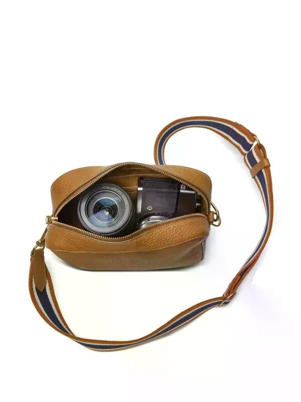 Shinola Grained-leather Crossbody Bag - Brown