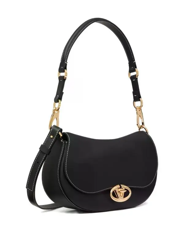 Valentino Garavani Vlogo Signature Calf Leather Shoulder Bag - Black