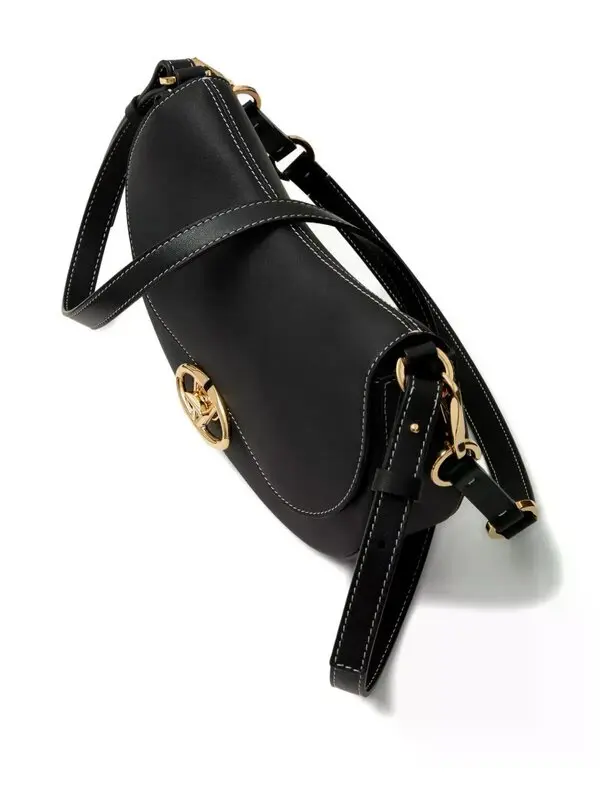 Valentino Garavani Vlogo Signature Calf Leather Shoulder Bag - Black
