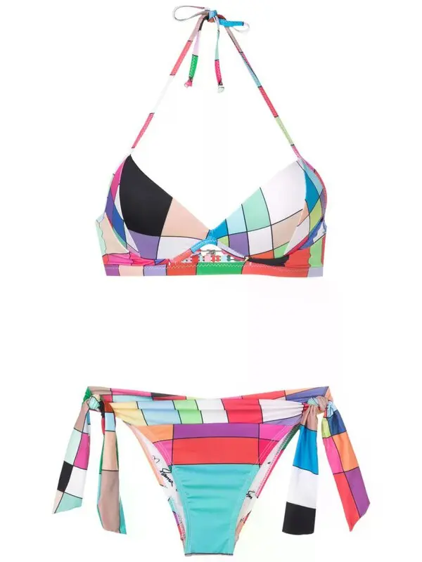 AMIR SLAMA Graphic-print Two-piece Bikini Set - Multicolour