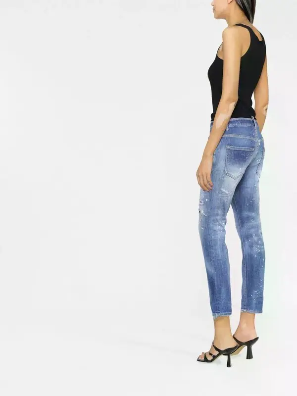 Dsquared2 Low-rise Distressed Cropped Jeans