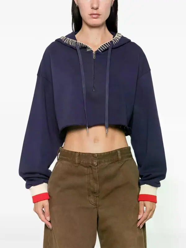 GOLDEN GOOSE Half-zip Cropped Hoodie