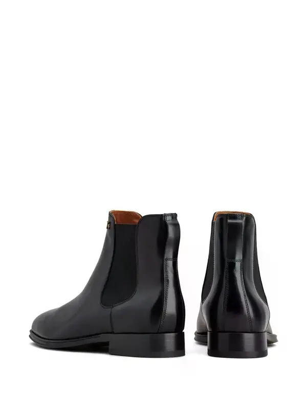 TOD'S Logo-plaque Leather Ankle Boots - Black
