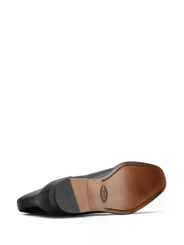 TOD'S Logo-plaque Leather Ankle Boots - Black