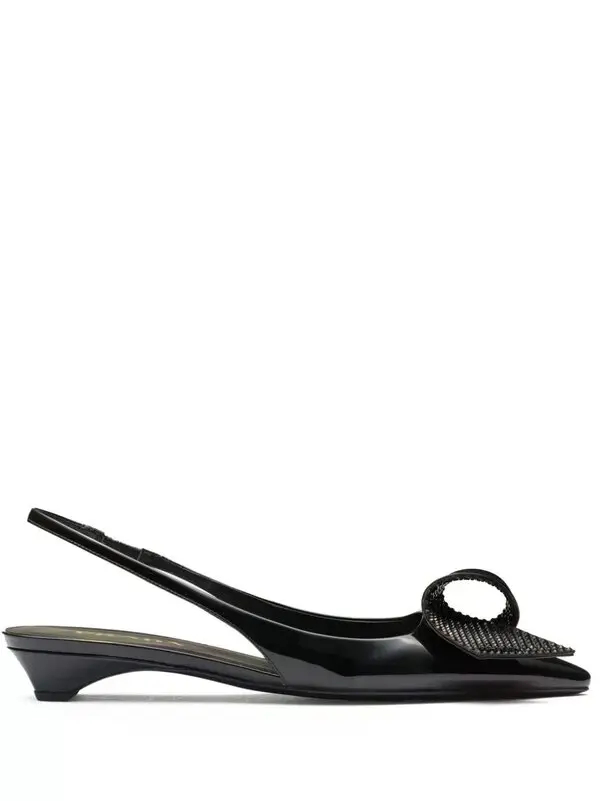 Prada 25mm Appliqué-detail Leather Pumps