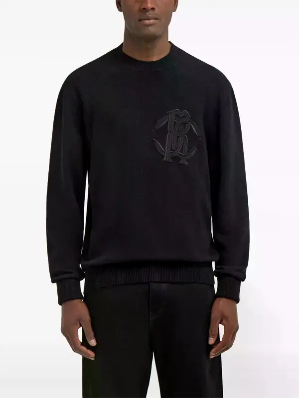 Roberto Cavalli Logo-embroidered Wool Sweatshirt