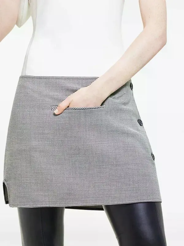 COURREGES Oblique Houndstooth Mini Skirt
