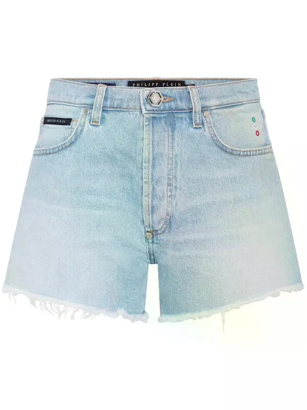 Philipp Plein Logo-appliquéd Denim Mini Shorts