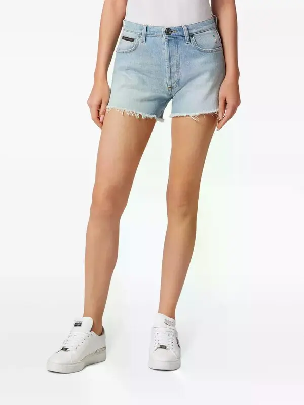 Philipp Plein Logo-appliquéd Denim Mini Shorts