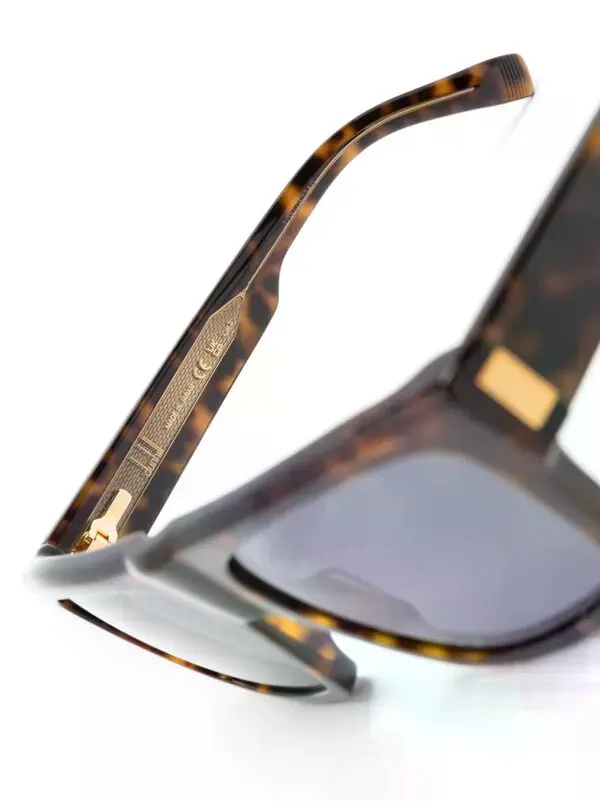 Dunhill Tortoiseshell-effect Rectangle-frame Sunglasses
