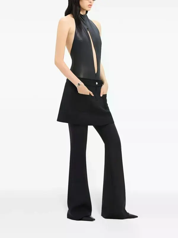 COURREGES Wool-blend Flared Mid-rise Trousers