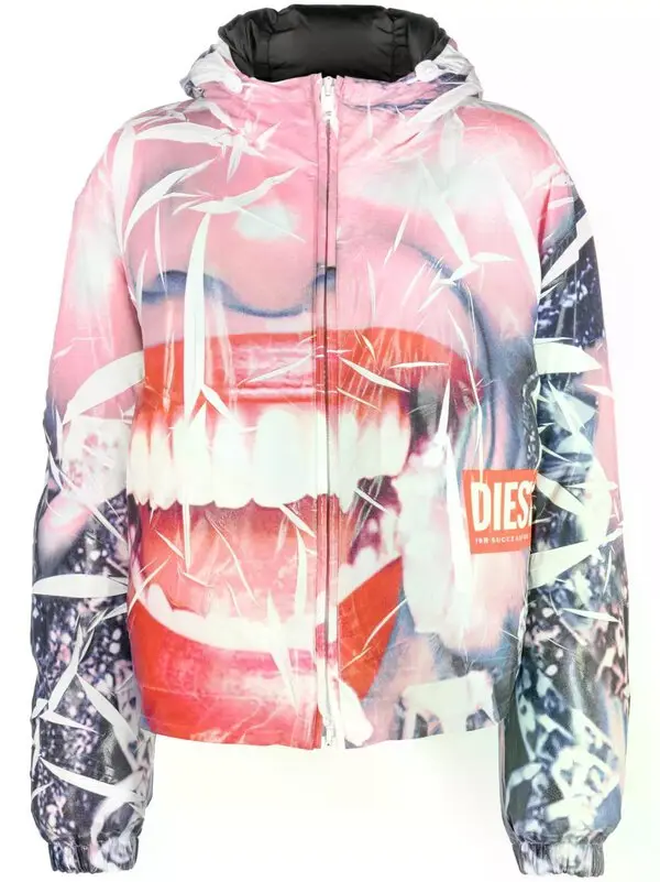 DIESEL® Smiley Face-print Jacket - Pink