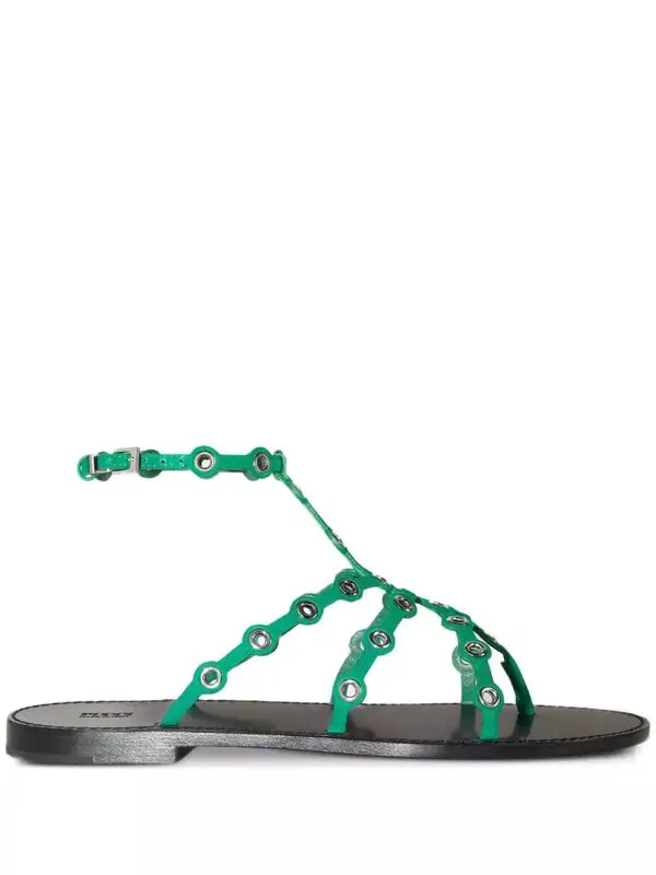 Emilio Pucci Emilio Eyelet-detail Flat Sandals - Green