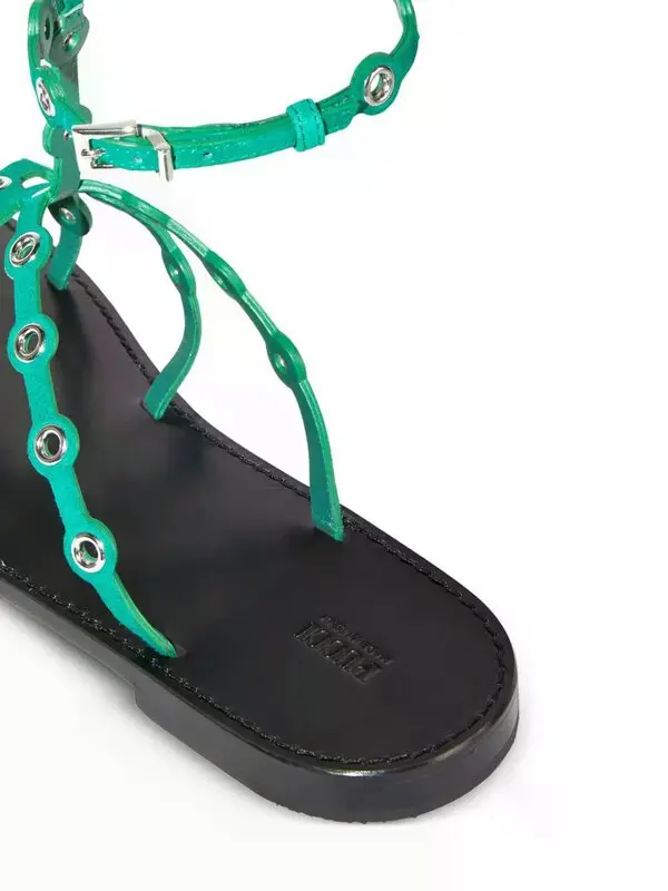 Emilio Pucci Emilio Eyelet-detail Flat Sandals - Green