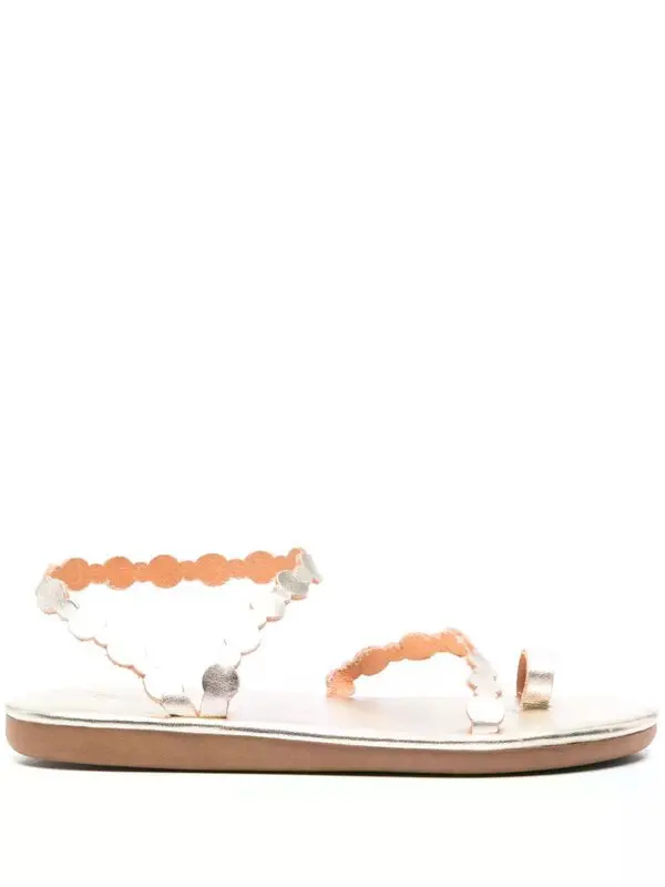 ANCIENT GREEK SANDALS Cronos Flat Leather Sandals - Gold
