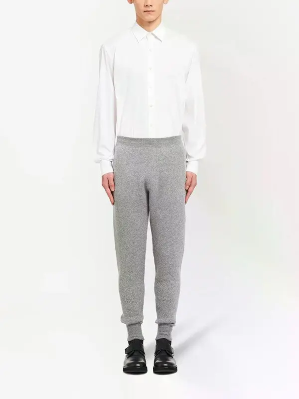 Prada Cashmere Knitted Track Pants - Grey