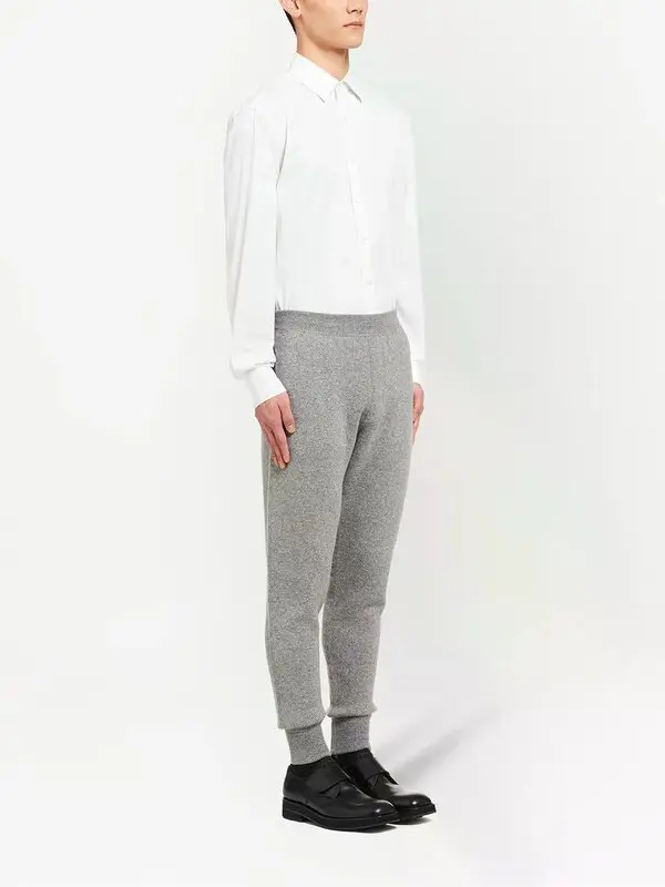 Prada Cashmere Knitted Track Pants - Grey
