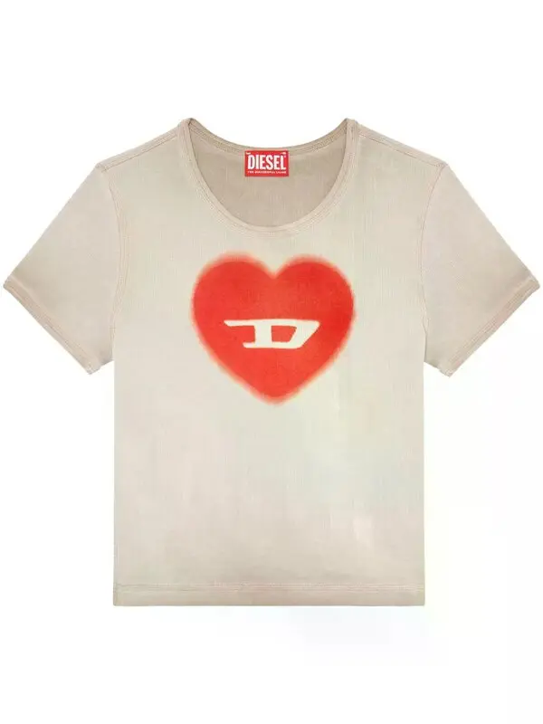DIESEL® T-ele Heart D T-shirt - Neutrals