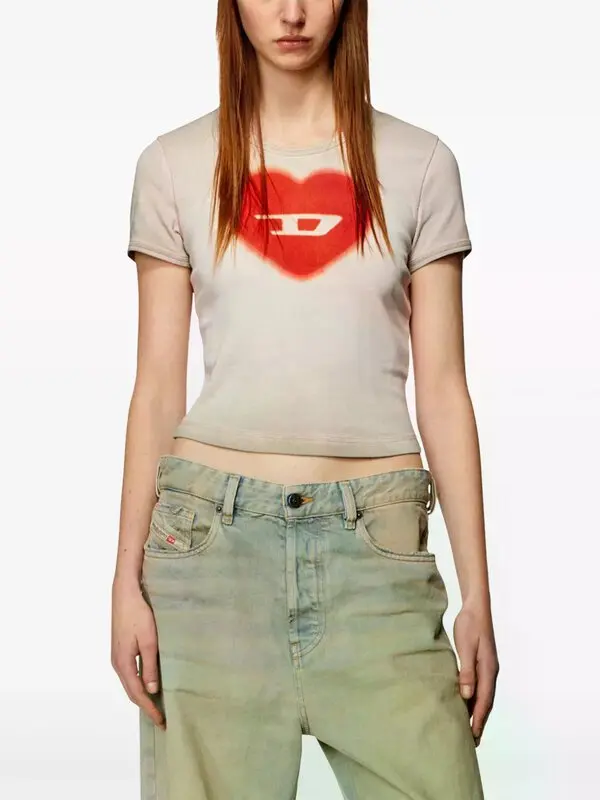 DIESEL® T-ele Heart D T-shirt - Neutrals