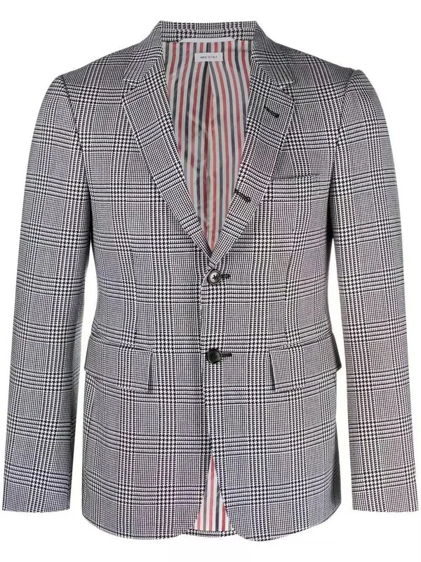 Thom Browne Check-pattern Single-breasted Blazer