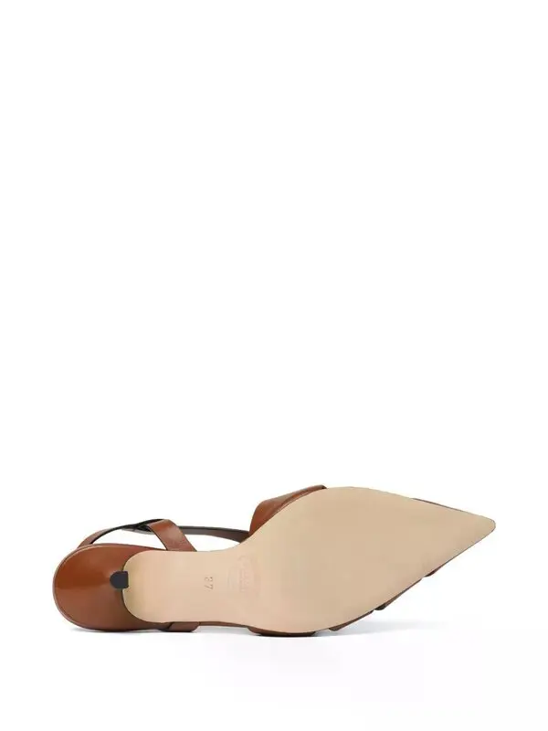 SCAROSSO 55mm Clio Cross-strap Kitten Heels - Brown