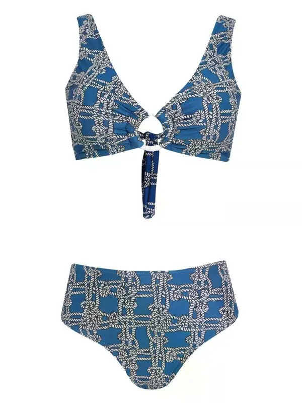 AMIR SLAMA Graphic-print Bikini - Blue