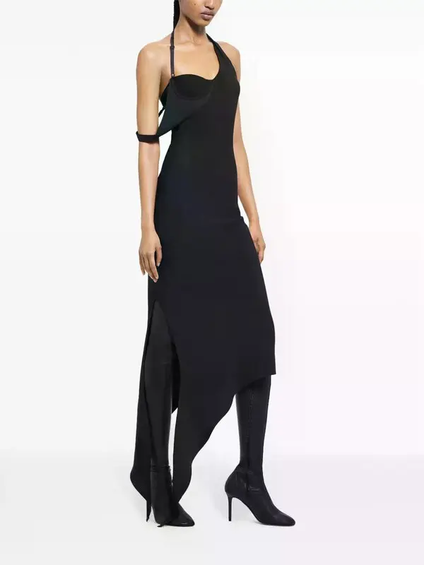 COURREGES Undressed Crepe Maxi Dress - Black