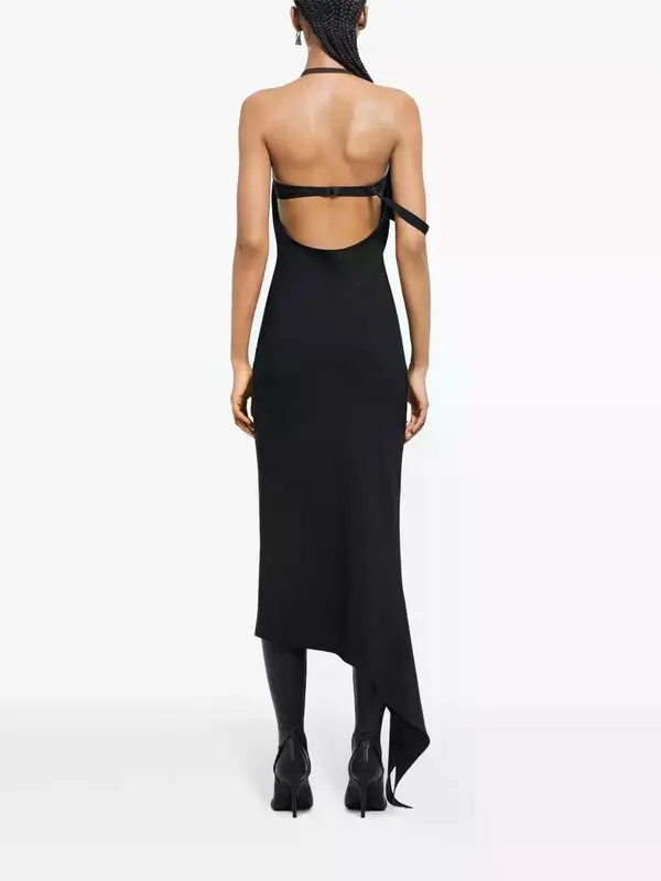 COURREGES Undressed Crepe Maxi Dress - Black
