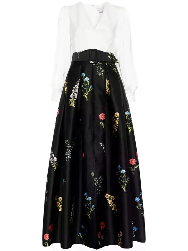 Sachin & Babi Zoe Color-block Gown - Black