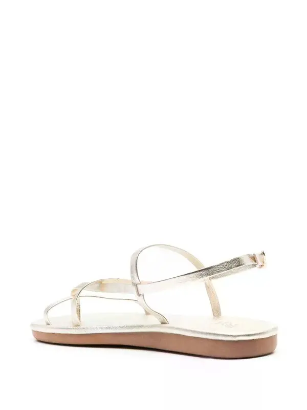 ANCIENT GREEK SANDALS Alethea Flat Leather Sandals - Gold
