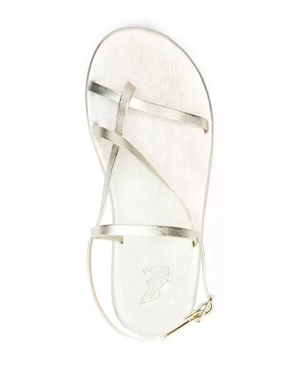 ANCIENT GREEK SANDALS Alethea Flat Leather Sandals - Gold