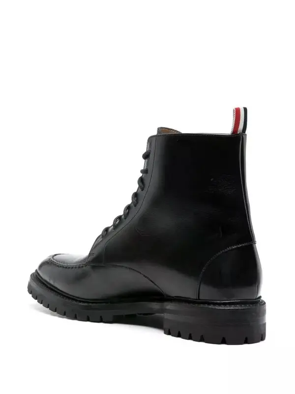Thom Browne Wingtip Leather Boots - Black