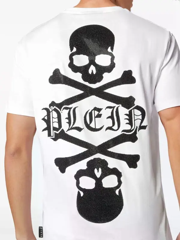 Philipp Plein Skull Crystal-embellished T-shirt - White