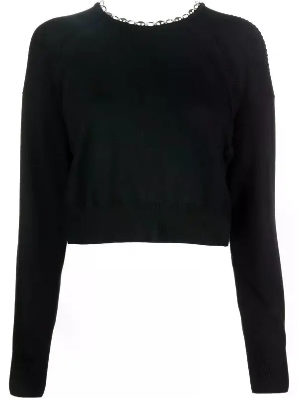 Rabanne Chain-link Neckline Merino Wool-blend Sweater