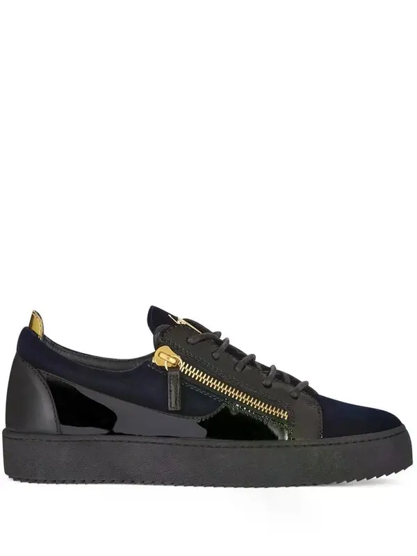 GIUSEPPE ZANOTTI Frankie Double-zip Low-top Sneakers - Blue