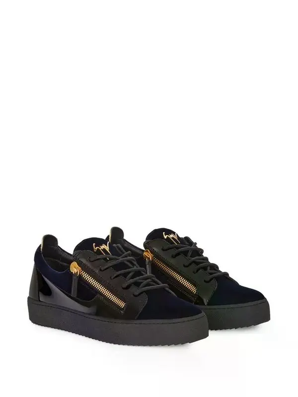 GIUSEPPE ZANOTTI Frankie Double-zip Low-top Sneakers - Blue