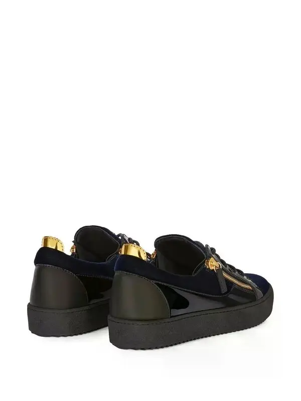 GIUSEPPE ZANOTTI Frankie Double-zip Low-top Sneakers - Blue
