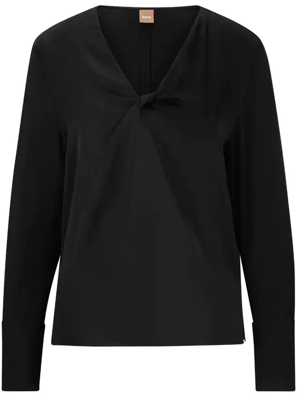BOSS Twist-detailing Silk Blouse