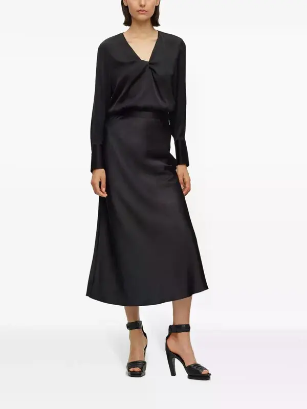 BOSS Twist-detailing Silk Blouse