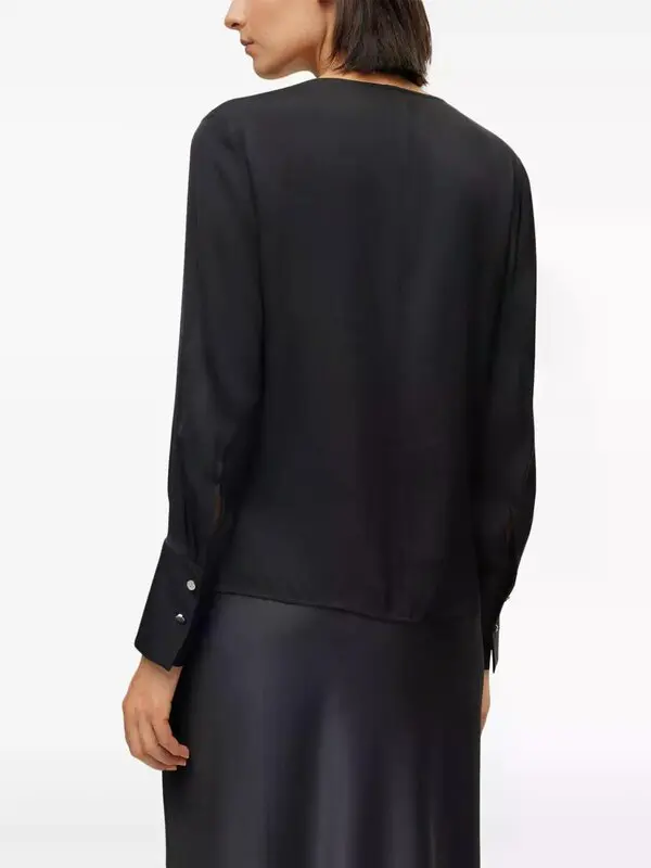 BOSS Twist-detailing Silk Blouse