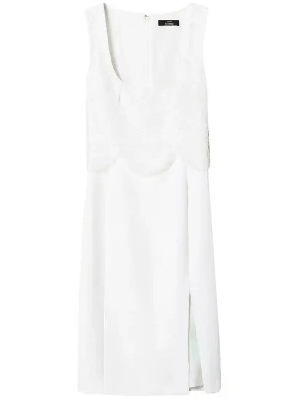 TWINSET Embroidered Crepe Midi Dress