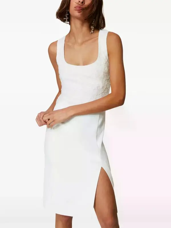 TWINSET Embroidered Crepe Midi Dress