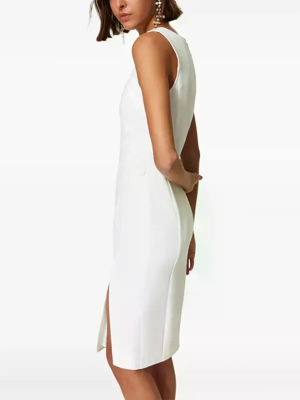 TWINSET Embroidered Crepe Midi Dress