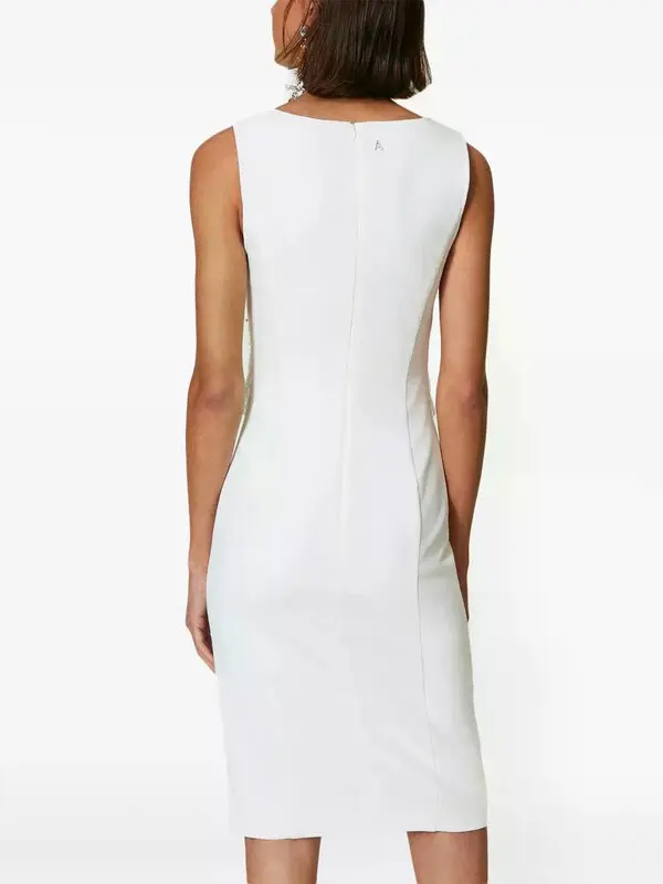 TWINSET Embroidered Crepe Midi Dress