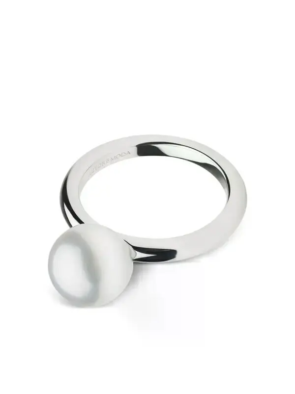 AUTORE MODA 10kt White Gold Gigi Pearl Ring - Silver