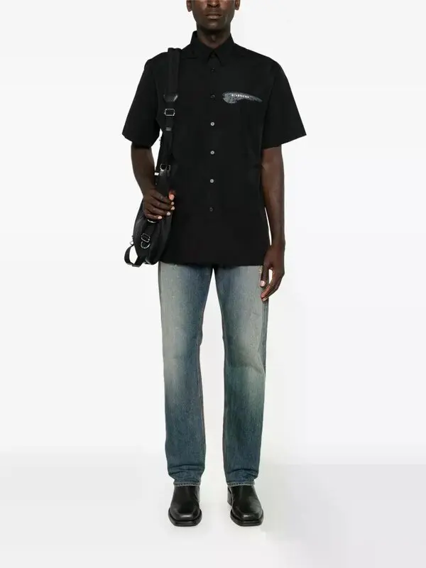 Givenchy Logo-plaque Distressed Straight Jeans